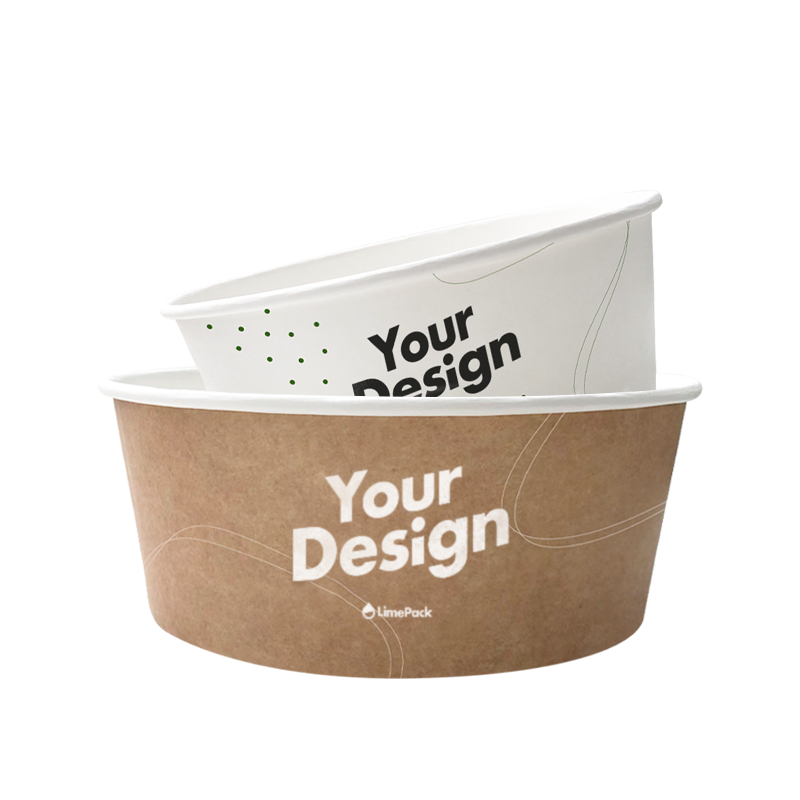 Customised paper bowls with full-color print & your logo!