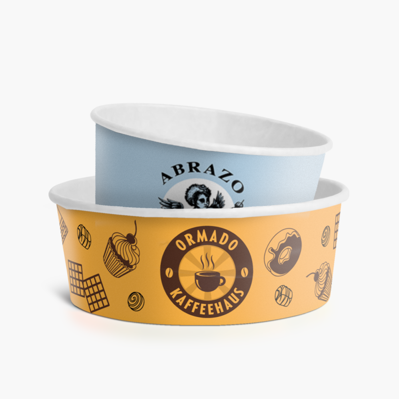 Custom printed paper bowls - Kraft salad bowls